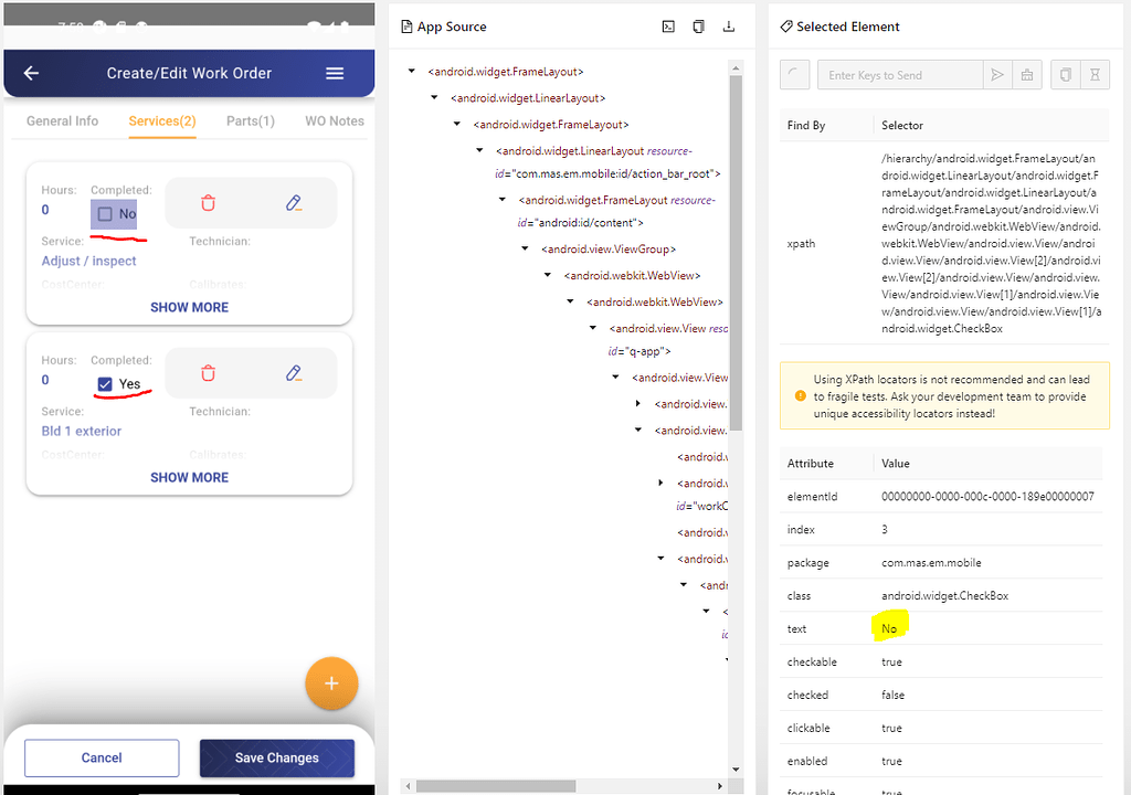 If else on a text element - Support - Appium Discuss