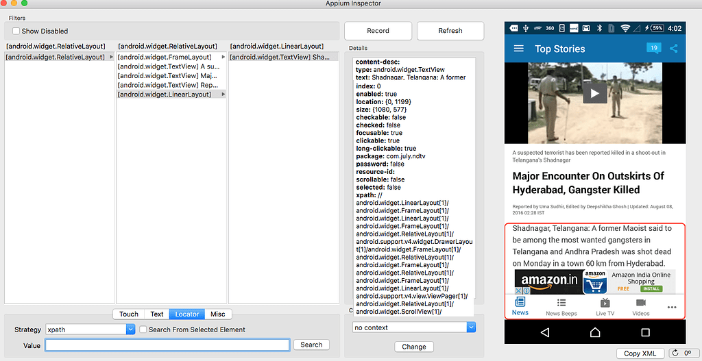 What Xpath to select description in attached image file - Support - Appium Discuss