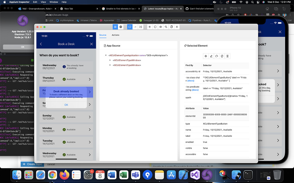 Unable to Locate element of IOS Alert message using Appium Inspector - Issues/Bugs - Appium Discuss