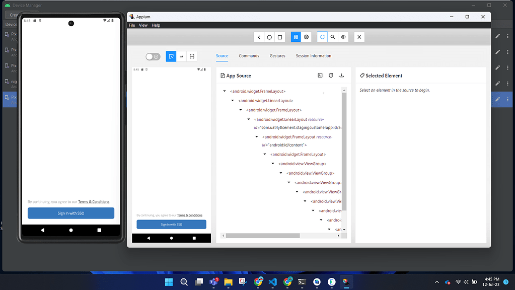 My app hang in appium inspector/emulator after tap on sign in button ... My app hang in appium inspector/emulator after tap on sign in button ...