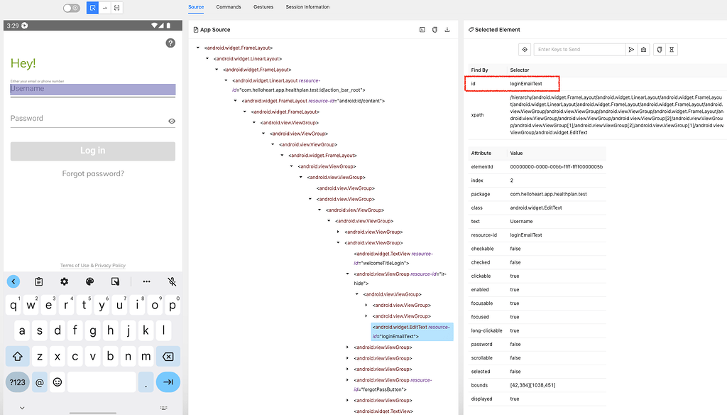 Element with id can't be located with @AndroidFindBy(accessibility = "loginEmailText") - Issues ...