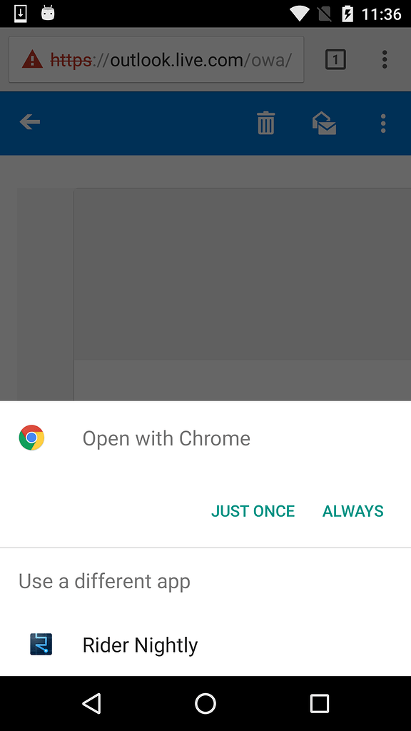 Chrome screen "Open with Chrome" or "Use a different app" - how to handle? - Support - Appium ...