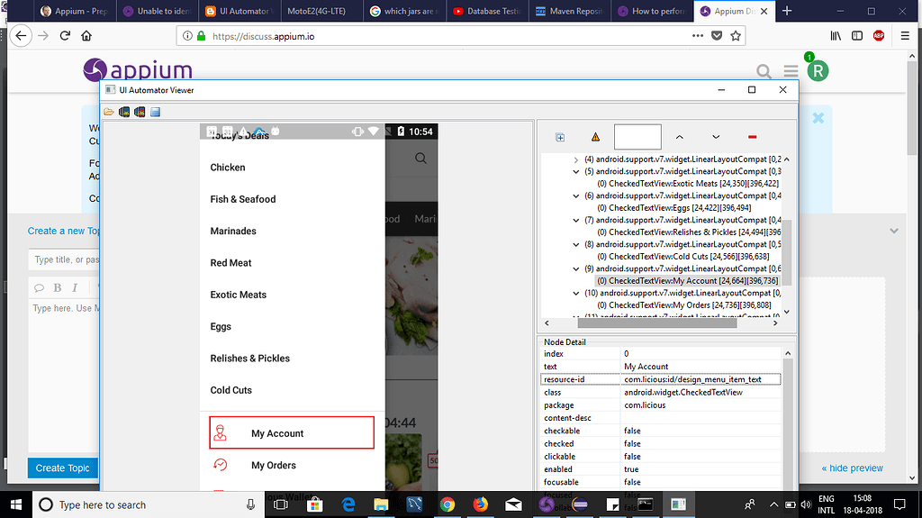 Not able to scroll java client 5.0.4 and not able to click element-side menu - Issues/Bugs ...