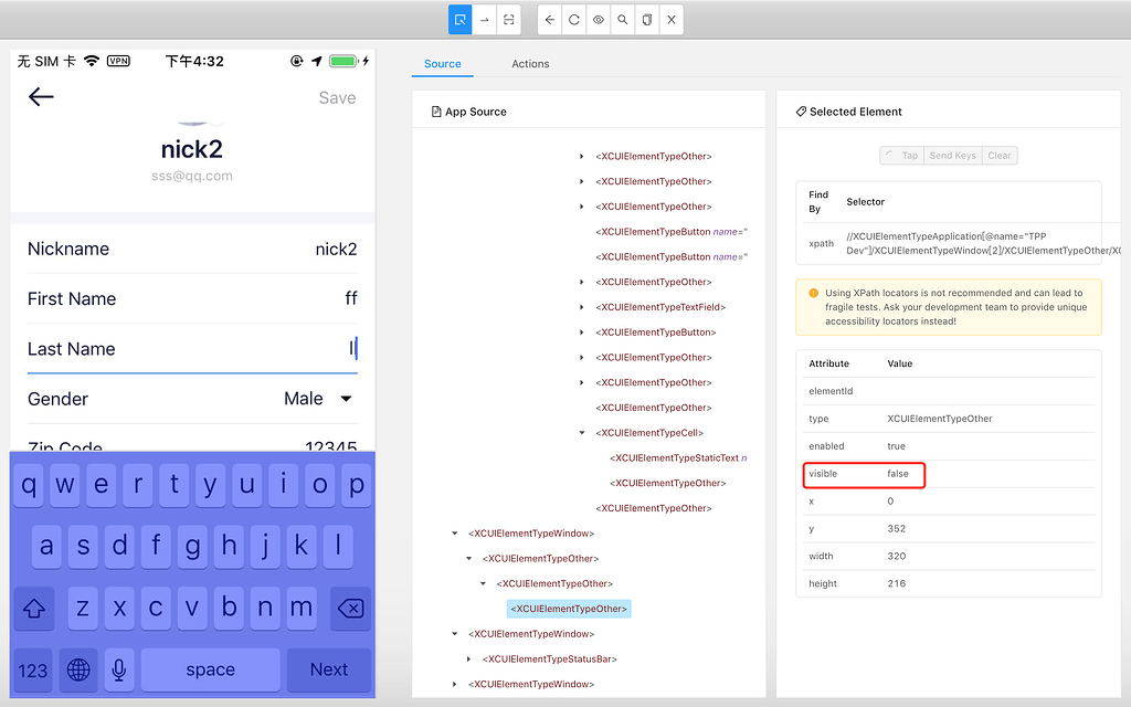 Element attribute visible show false in appium inspector - Support ... Element attribute visible show false in appium inspector - Support ...