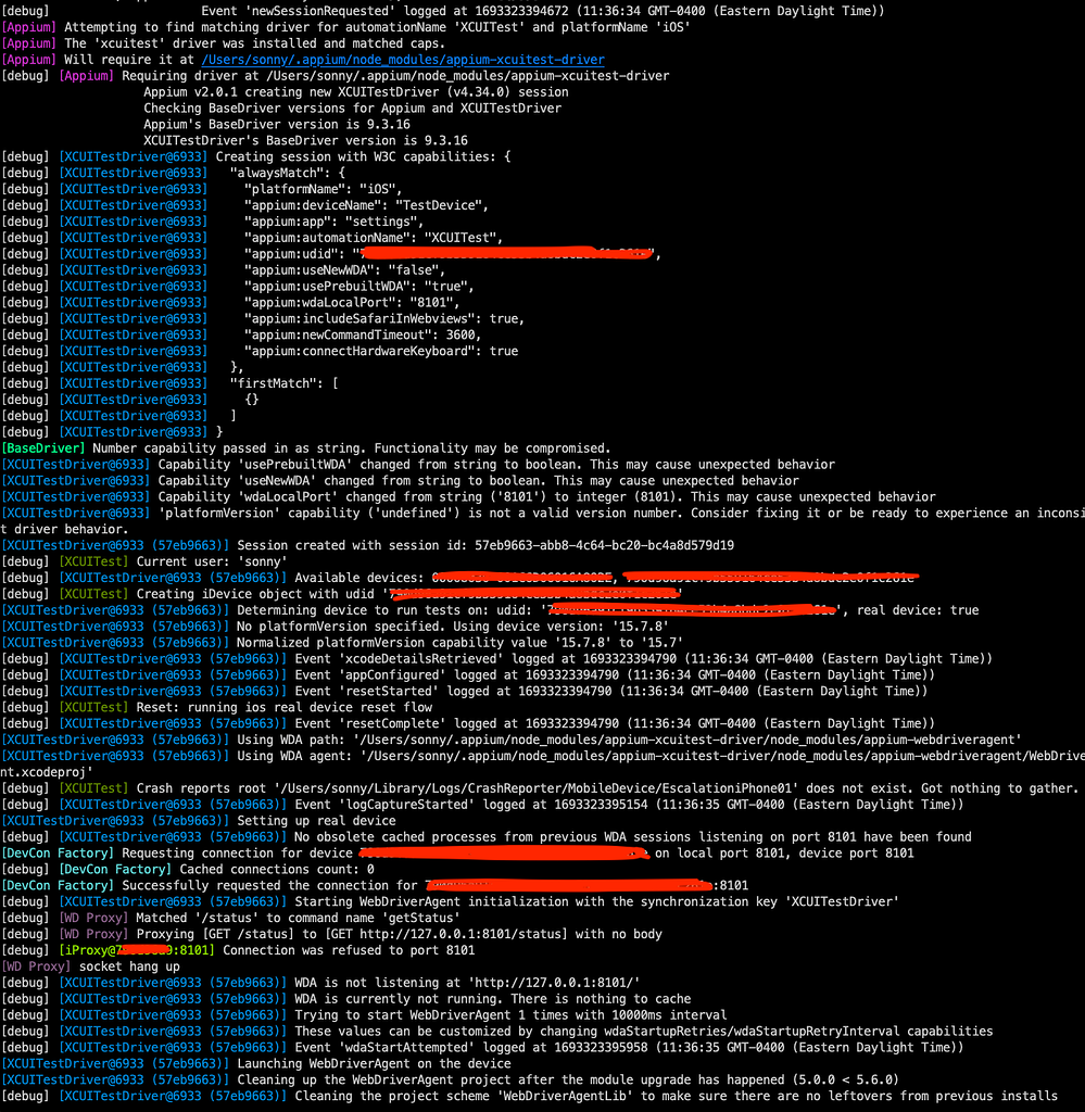 Connection refused error when using wdaLocalPort - Support - Appium Discuss