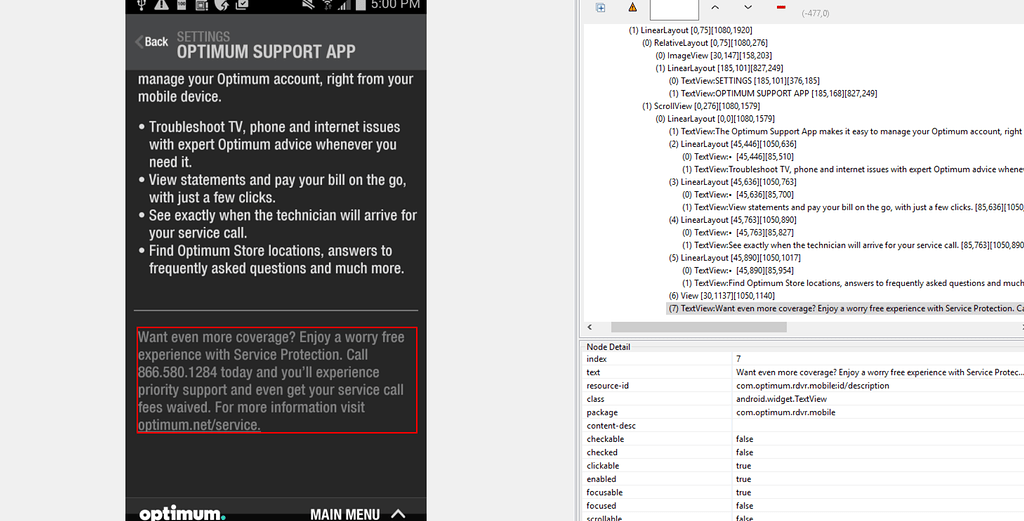 Click on link inside TextView - Support - Appium Discuss