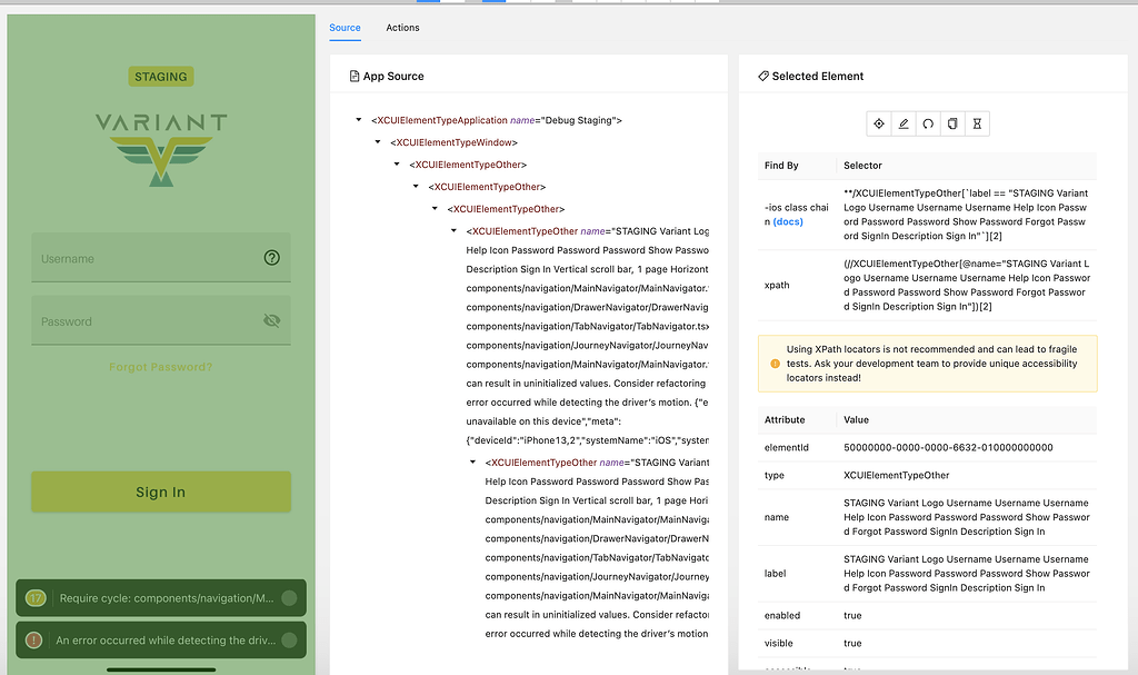 [iOS react-native] All the elements group into one element when using Appium Inspector - Issues ...