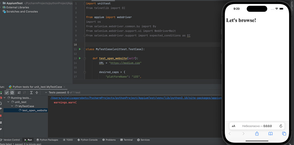 Problem With Running Selenium Autotests Python Language On Mobile 7716