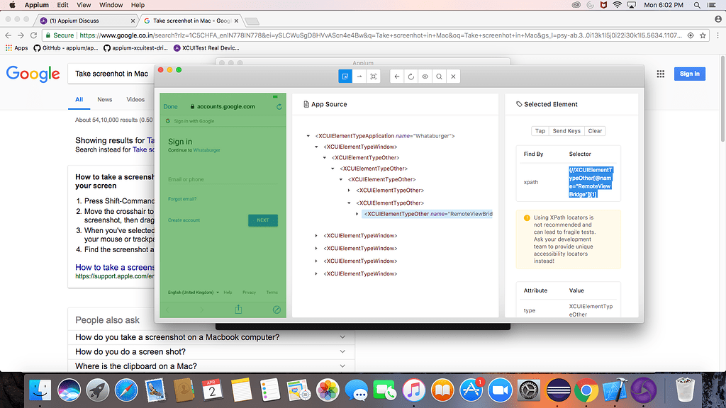 IOS-Unable to Inspect Elements in Accounts.Google.Com Screen (Safari) - Issues/Bugs - Appium Discuss