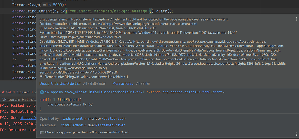 Findelement Shows An Error How Can I Fix It Issuesbugs Appium Discuss