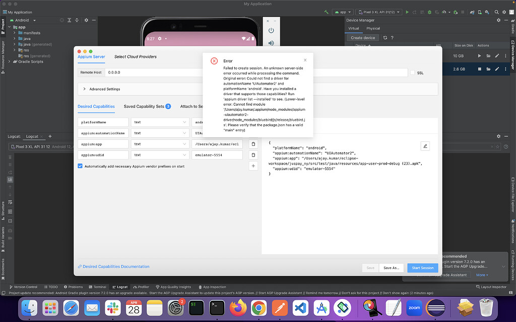 Couldn't able to start Appium inspector - Issues/Bugs - Appium Discuss