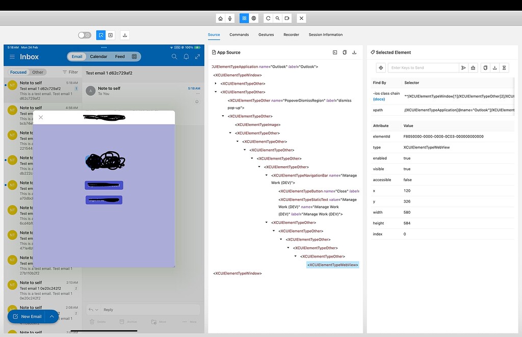 Entire addin web view is getting selected in IOS Outlook Js Addin. Not ...