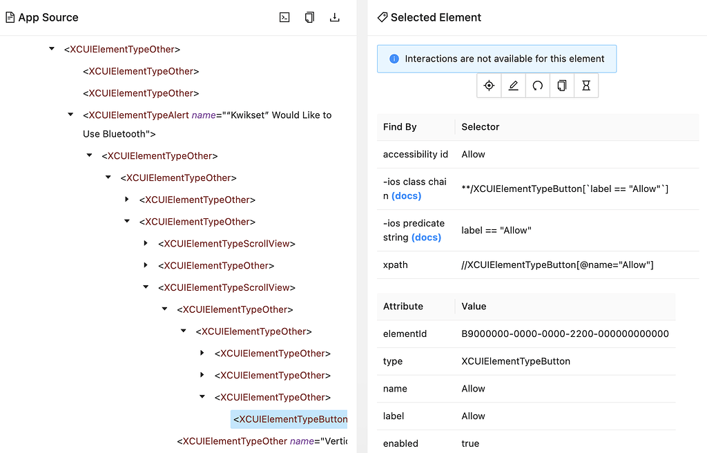 Locators for iOS inbuilt prompts are displayed in appium inspector but ... Locators for iOS inbuilt prompts are displayed in appium inspector but ...