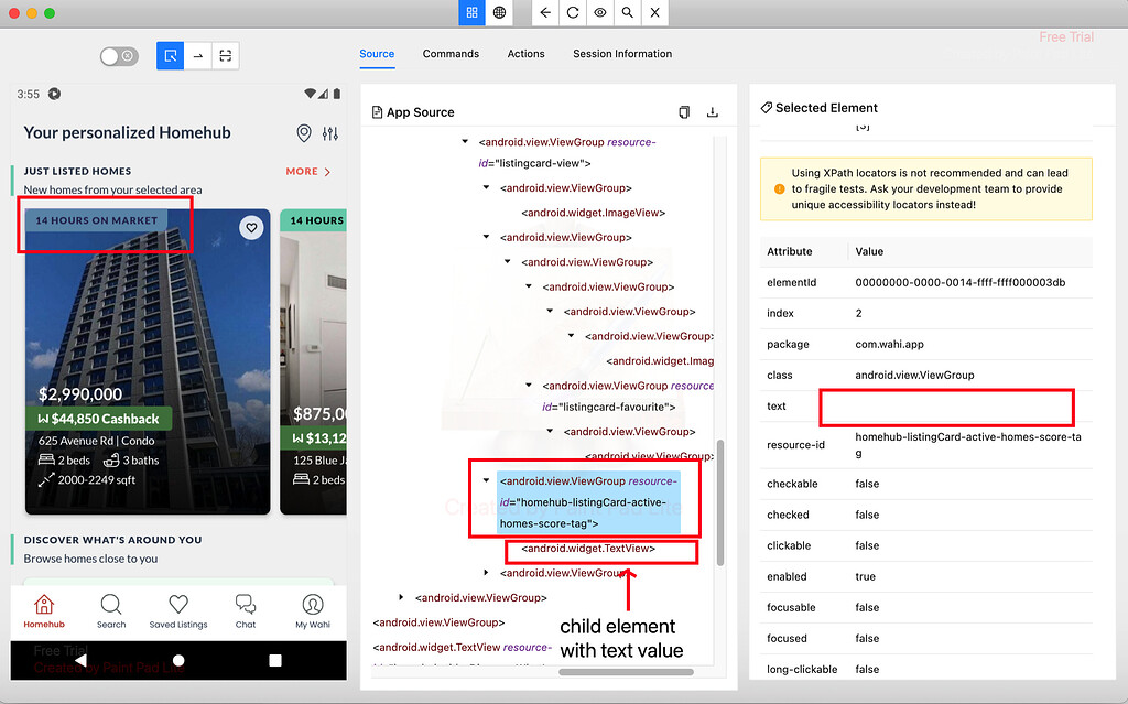 Getting Child Element from Specific Parent element - Support - Appium Discuss