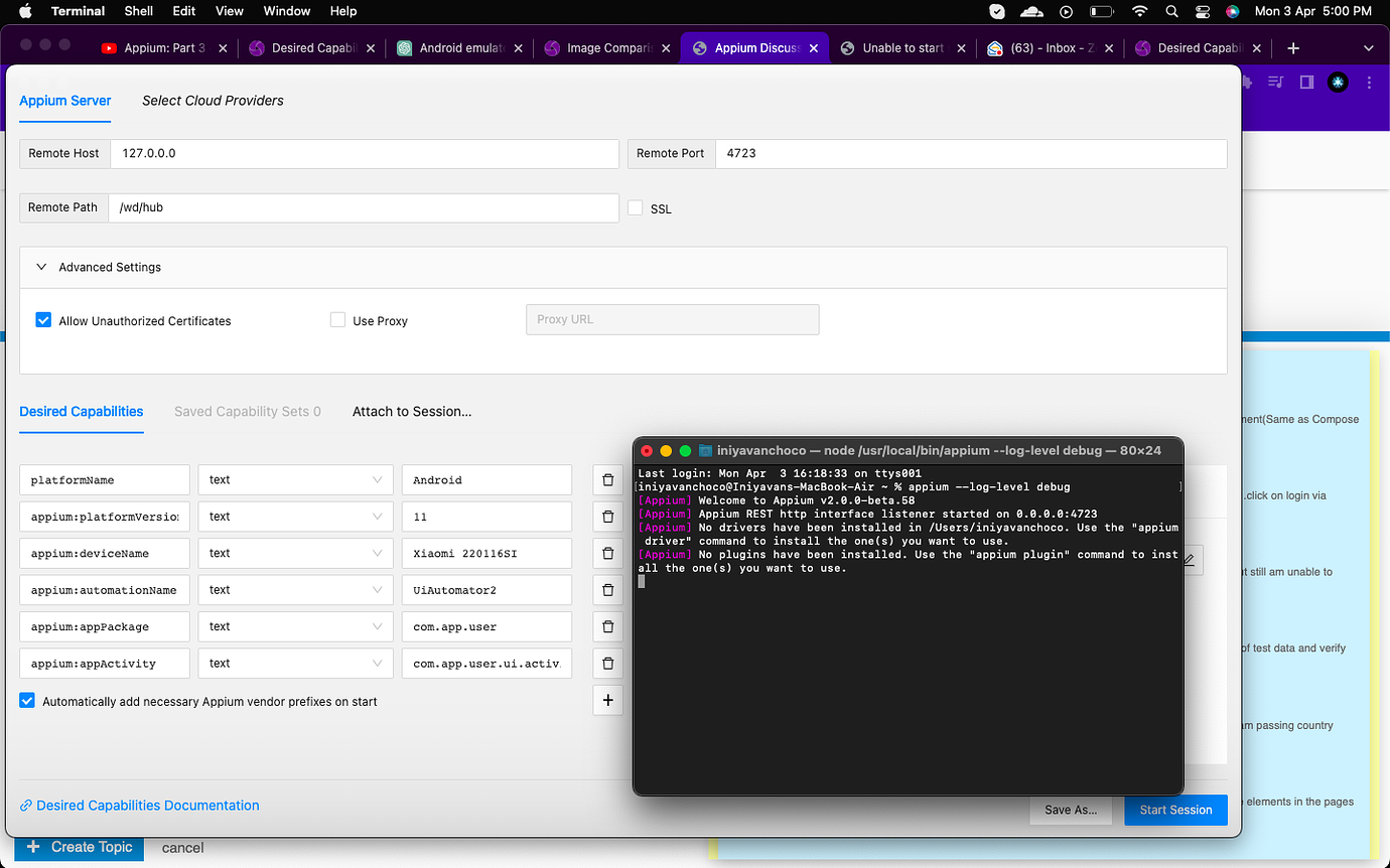 Could Not Connect To Server To Appium Server Issuesbugs Appium Discuss