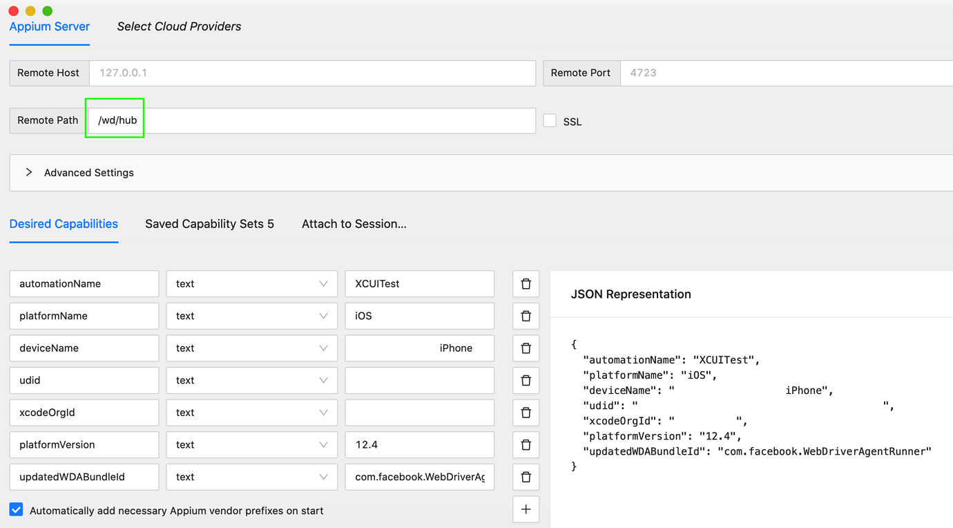 Unable to start session from appium inspector - Issues/Bugs - Appium Discuss