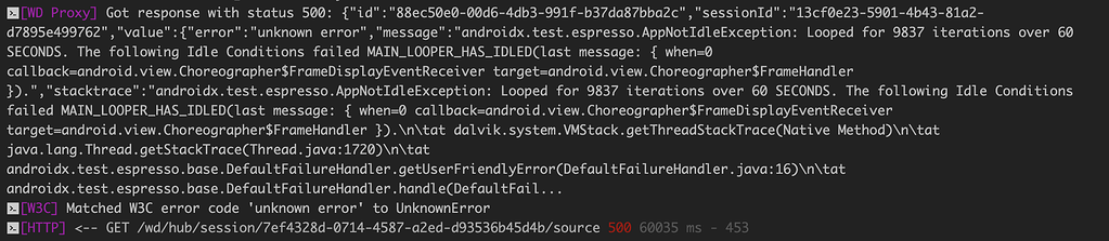 Espresso Unknown Error For Certain Elements Issuesbugs Appium Discuss