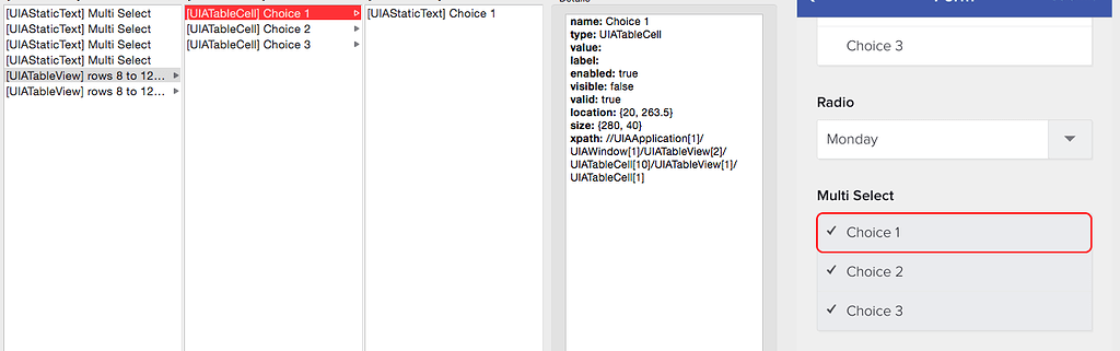Appium Returns multiple elements of an instance. Same UIATableView is Shown twice and all its ...
