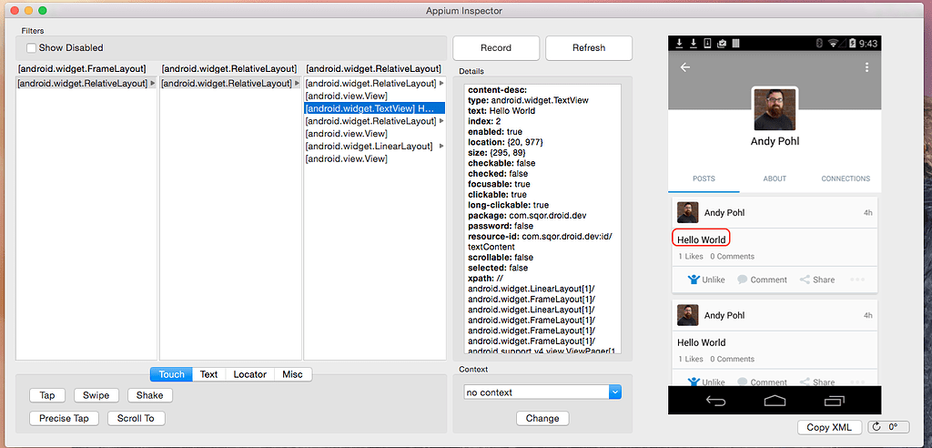 Grabbing the text from a TextView, Android, Javascript - Support - Appium Discuss