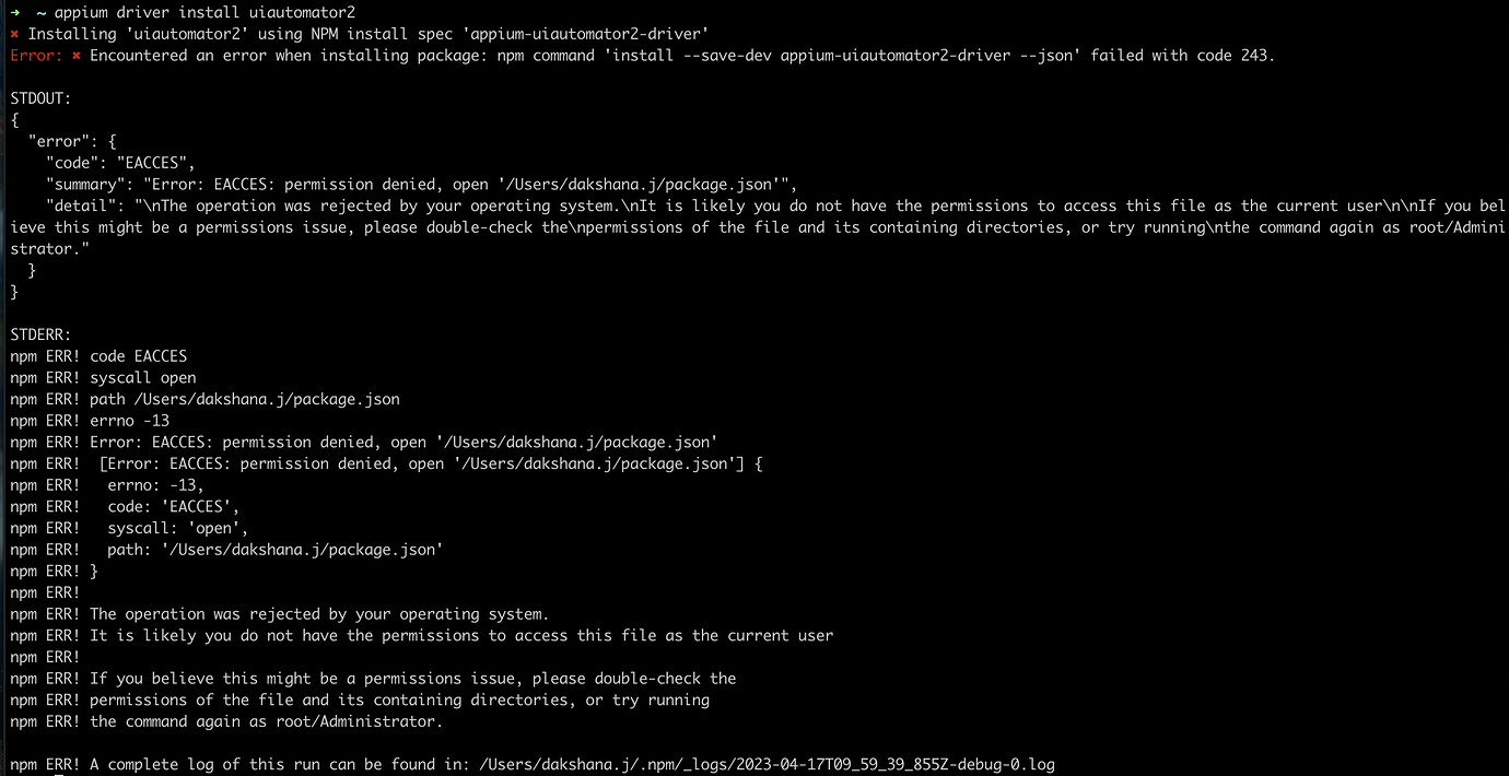 Error while installing appium uiautomator2 driver - Issues/Bugs ...