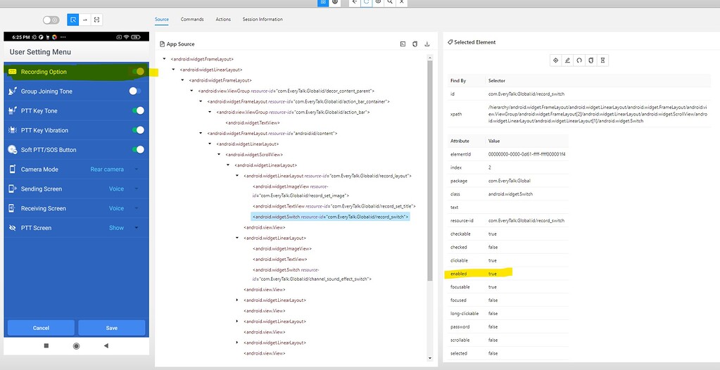 Appium does not reflect the state change on switch button - Support - Appium Discuss