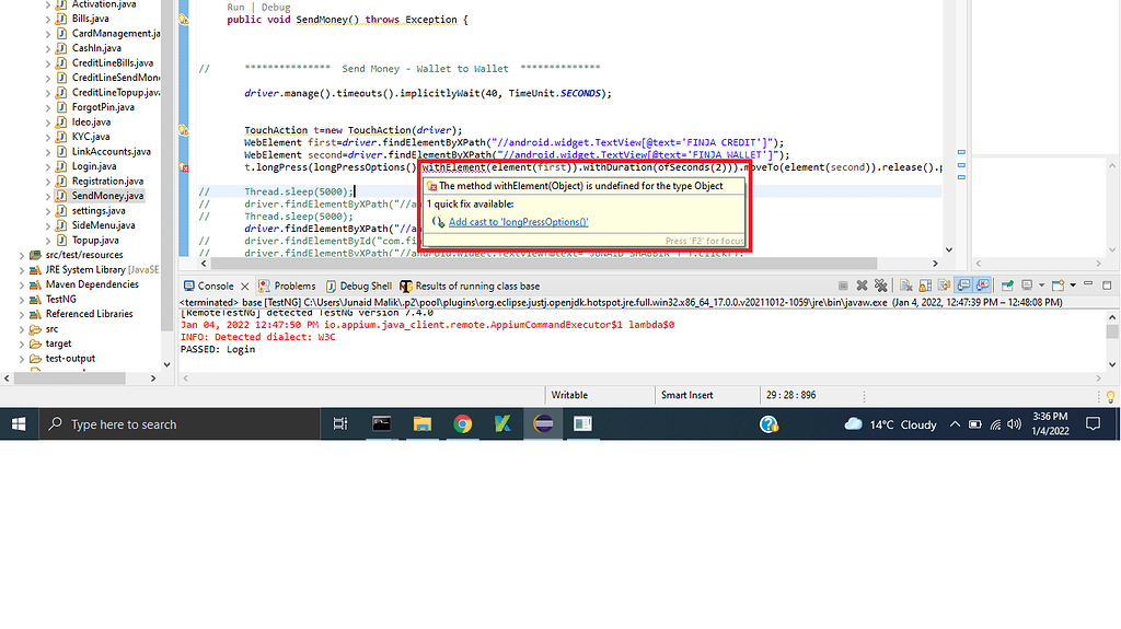 Unable to resolve the error - Support - Appium Discuss
