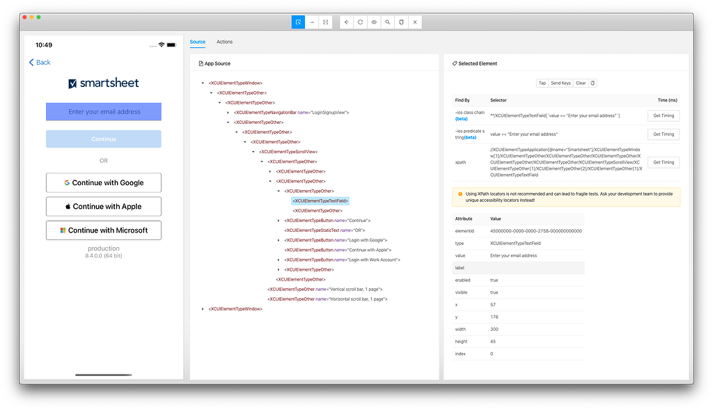Unable to detect textfield with placeholder text on Appium 1.20.x and iOS13+ - Issues/Bugs ...