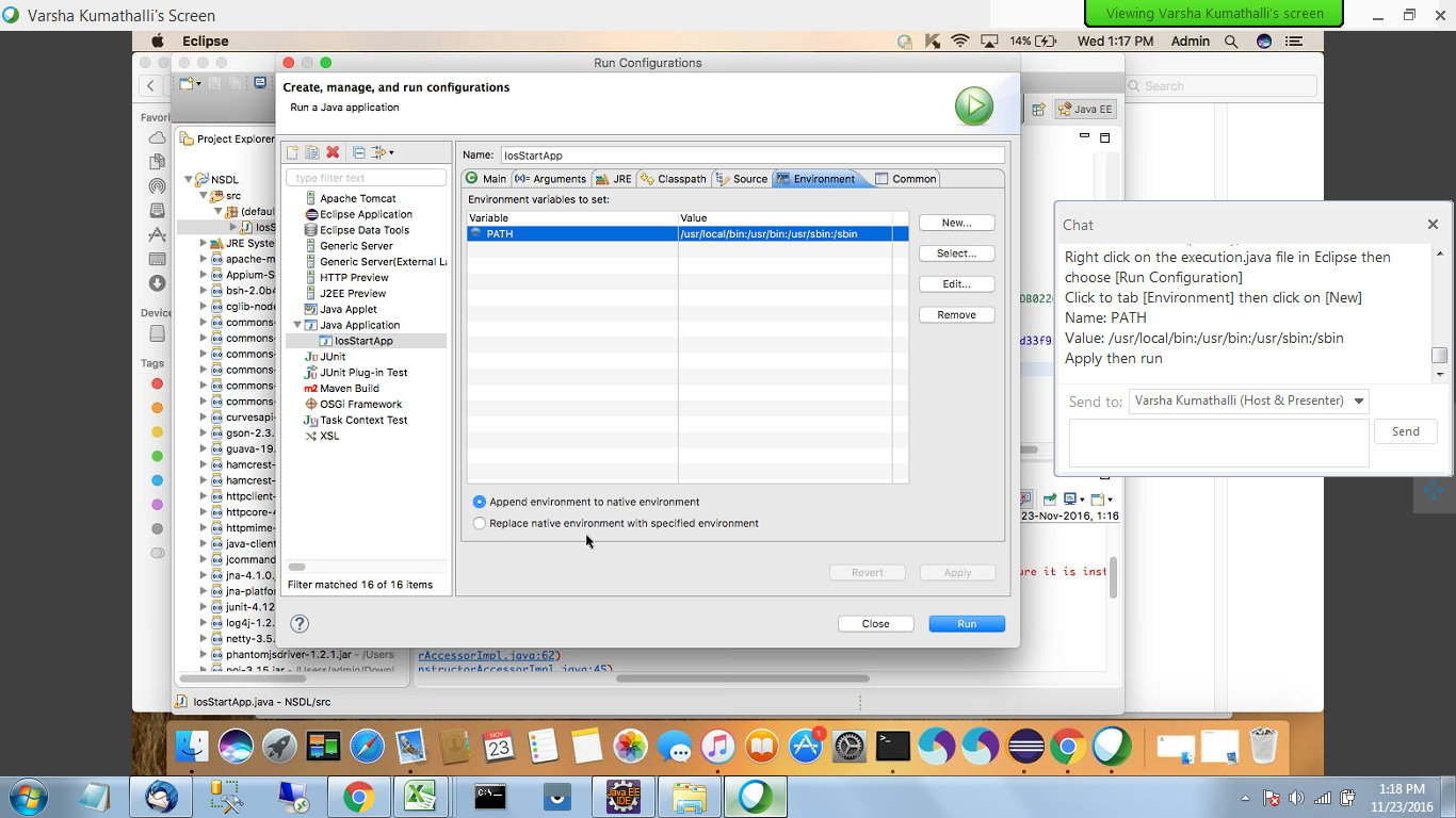Exception while starting server.A new session could not be created. (Original error: Could not ...