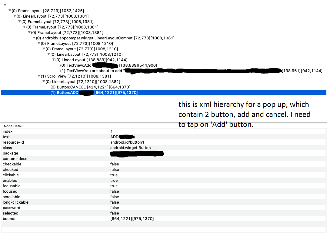 Unable To Find Element In Nested FrameLayout In Android App Support