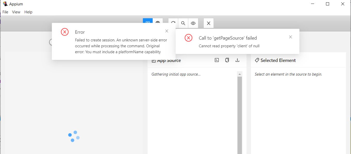 Appium inspector - Session creation is failing - Support - Appium Discuss
